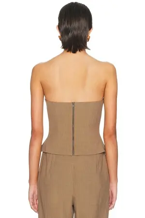 THE SEI Wrap Bustier Top In Brown