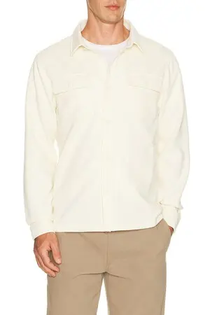 Vuori Waffle Shirt Jacket In Cream
