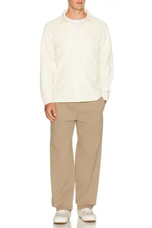 Vuori Waffle Shirt Jacket In Cream