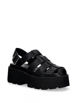 BUFFALO Brake Caged Platform Sandals - Black