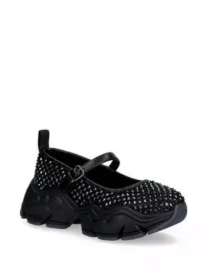 BUFFALO Binary Ballerina Glam Crystal-embellished Ballet Flats