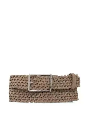 Armani Exchange Braided Suede Belt - Neutrals