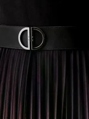 Dkny Belted Pleated Midi Dress