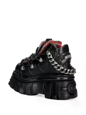 NEW ROCK Metallic Platform Chain-link Boots