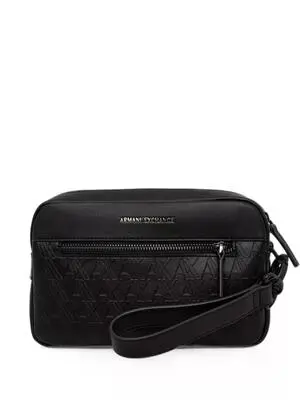 Armani Exchange Logo-embossed Wash Bag - Black