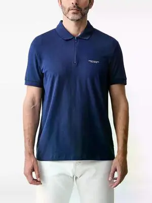 Armani Exchange Logo-print Zip-fastening Polo Shirt