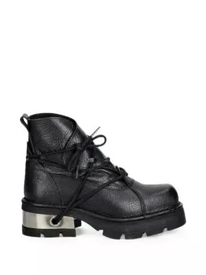 NEW ROCK Metallic Platform Boots - Black