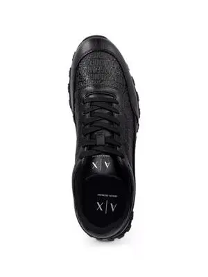 Armani Exchange Logo-embossed Pebbled-effect Sneakers