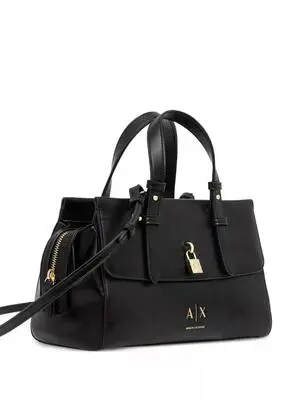 Armani Exchange Padlock-detail Logo-print Shoulder Bag