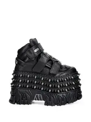 NEW ROCK Spiked Platform Sneakers - Black