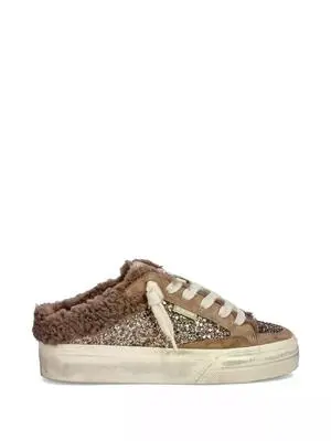 CRIME LONDON Soho Sabot Slip-on Platform Sneakers With Faux-fur Trim