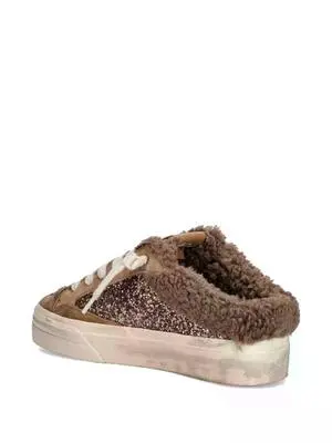CRIME LONDON Soho Sabot Slip-on Platform Sneakers With Faux-fur Trim