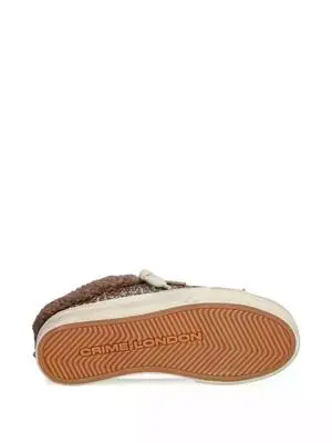 CRIME LONDON Soho Sabot Slip-on Platform Sneakers With Faux-fur Trim
