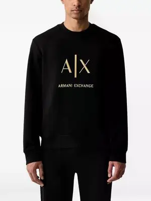 Armani Exchange Logo-embroidered Sweatshirt - Black