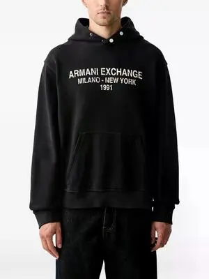 Armani Exchange Logo-print Hoodie - Blue