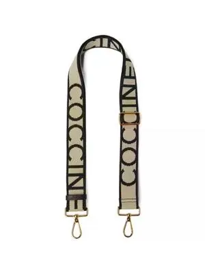 COCCINELLE Nastro Signature Logo-jacquard Shoulder Strap - Neutrals
