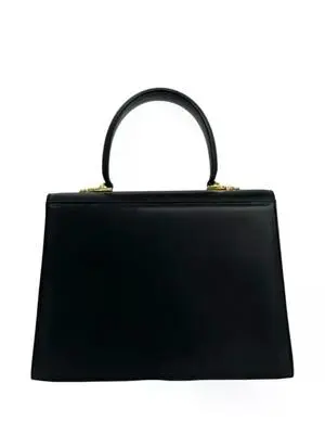 FERRAGAMO 2010-2026 Leather Gancini Iconic Top Handle Bag Satchel - Black