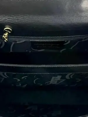 FERRAGAMO 2010-2026 Leather Gancini Iconic Top Handle Bag Satchel - Black
