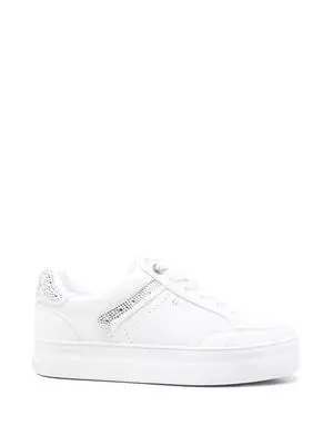Guess Rhinestone Embellished Leather Sneakers