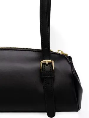 Moschino Buckle-detail Logo-plaque Shoulder Bag - Black