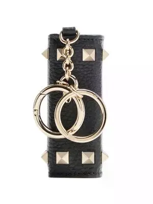Valentino Garavani Rockstud Charm In Grainy Calfskin - Black
