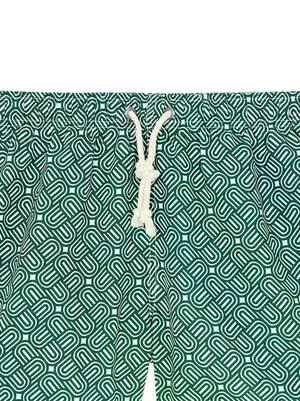 GASSA D AMANTE Furore Geometric-print Swim Shorts - Green