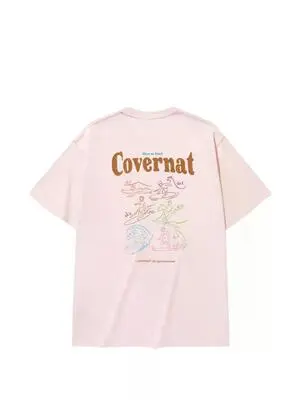 COVERNAT Surfing Motion Graphic-print Cotton T-shirt - Pink