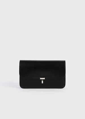 TOTEME T-lock Leather Crossbody - Black