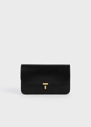 TOTEME T-lock Leather Crossbody - Black