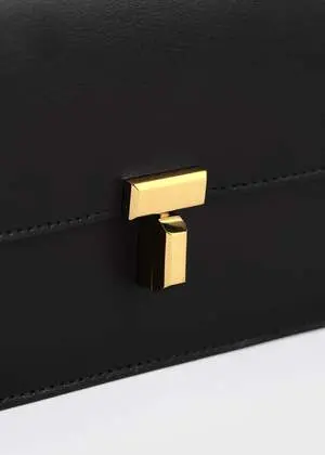 TOTEME T-lock Leather Crossbody - Black