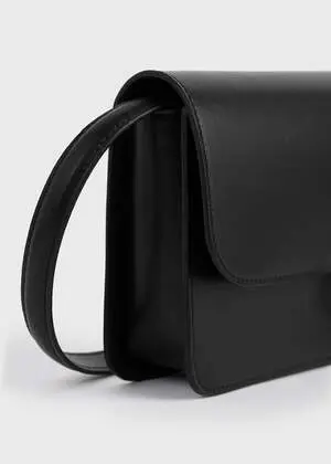 TOTEME T-lock Leather Crossbody - Black