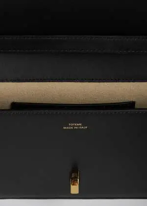 TOTEME T-lock Leather Crossbody - Black