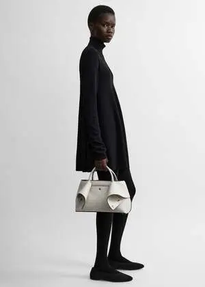 TOTEME Small Mercer Leather Tote Stone/red