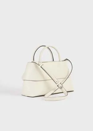 TOTEME Small Mercer Leather Tote Stone/red