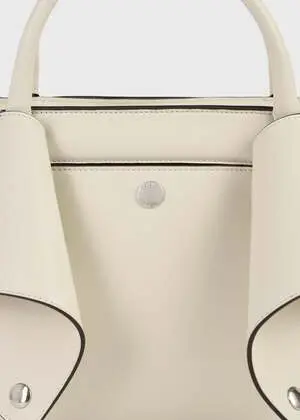 TOTEME Small Mercer Leather Tote Stone/red