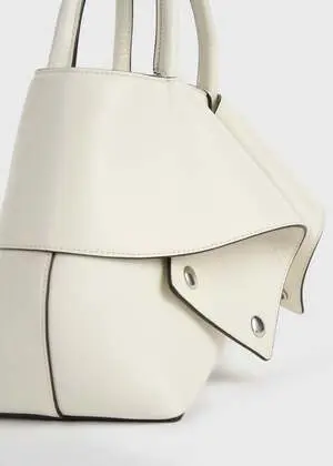 TOTEME Small Mercer Leather Tote Stone/red