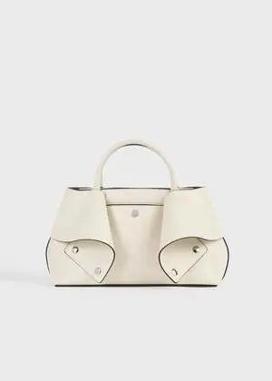 TOTEME Small Mercer Leather Tote Stone/red