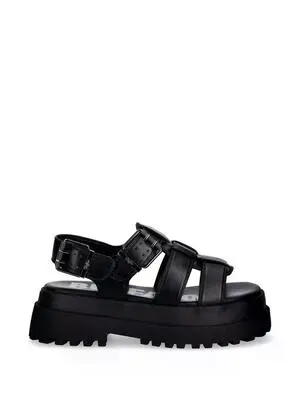 BUFFALO Pluto Buckle-fastening Caged Sandals - Black