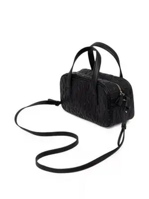 Armani Exchange Mini Logo-embossed Cross Body Bag - Black