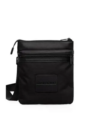 Armani Exchange Logo-patch Zip-fastening Messenger Bag - Black