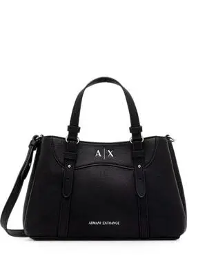 Armani Exchange Logo-plaque Pebbled Tote Bag