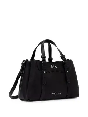 Armani Exchange Logo-plaque Pebbled Tote Bag