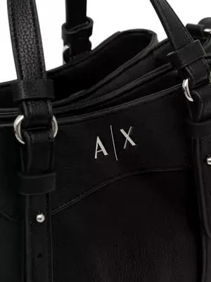 Armani Exchange Logo-plaque Pebbled Tote Bag