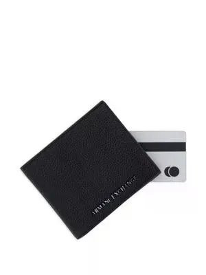 Armani Exchange Pebbled-texture Logo-plaque Wallet