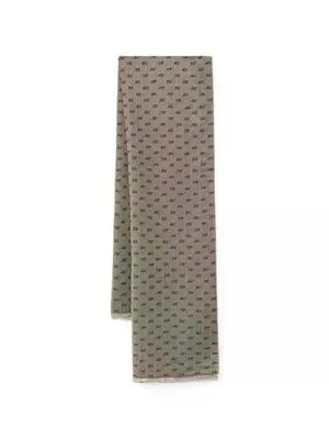 Armani Exchange Logo-jacquard Frayed Scarf - Neutrals