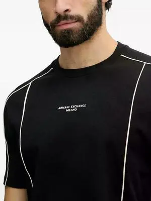 Armani Exchange Piping-detail Logo-print T-shirt