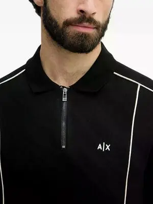 Armani Exchange Piped Zip-fastening Polo Shirt