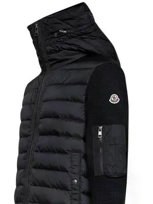 Moncler Zip-up Cardigan With Down-filled Front Panel