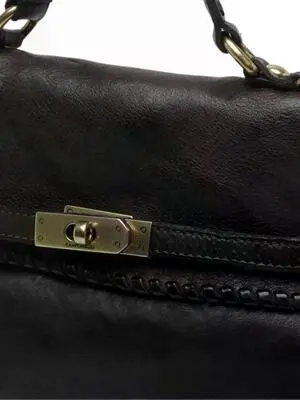 CAMPOMAGGI Ginevra Whipstitch-trim Leather Shoulder Bag
