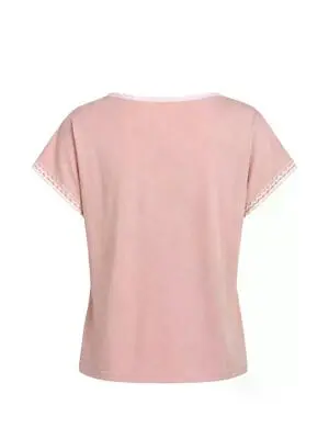 MOLLY BRACKEN Lace-trim V-neck T-shirt